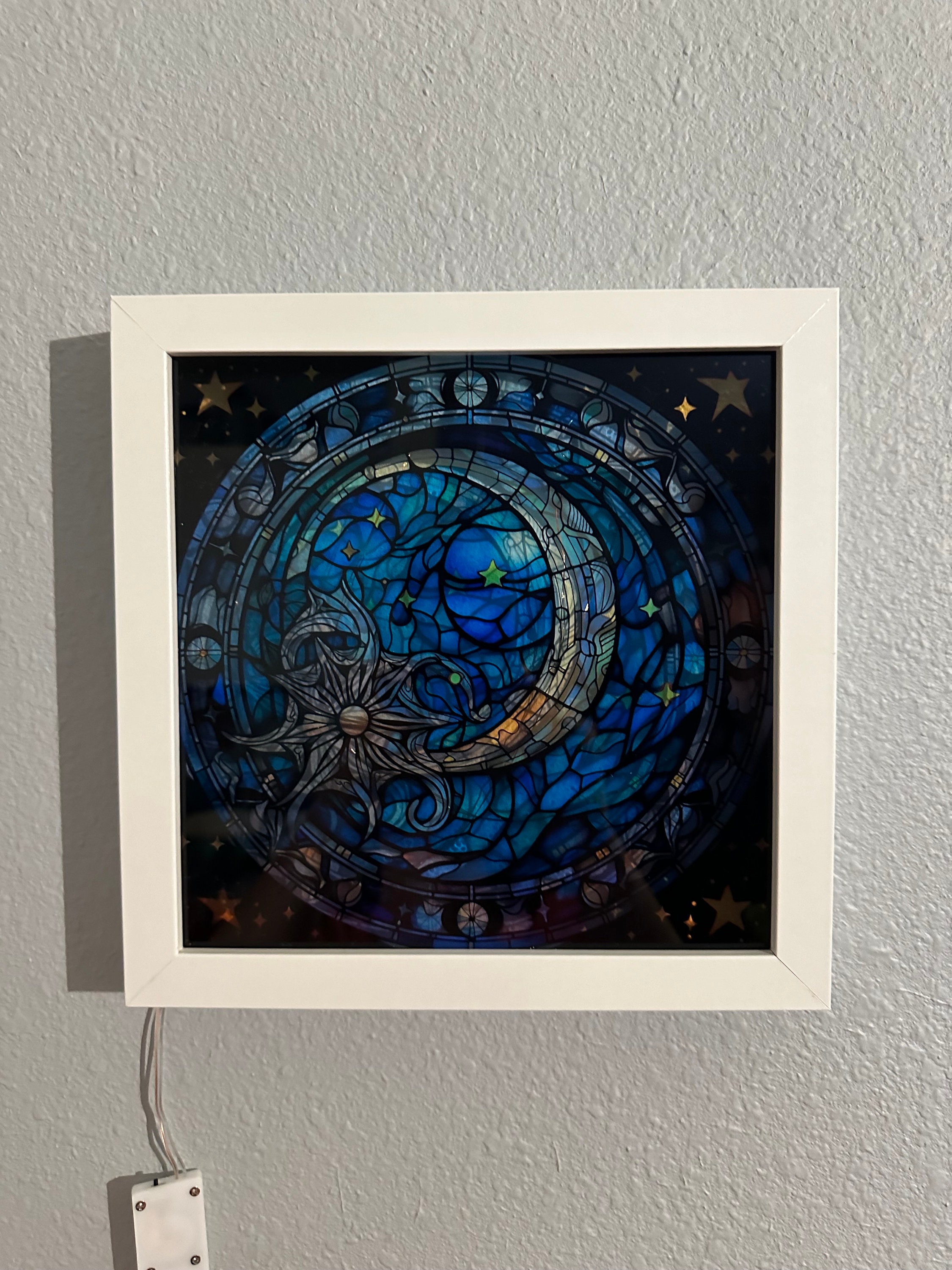 Moon and Star Shadow Box, Celestial, Wall Hanging, Tabletop Display - Etsy
