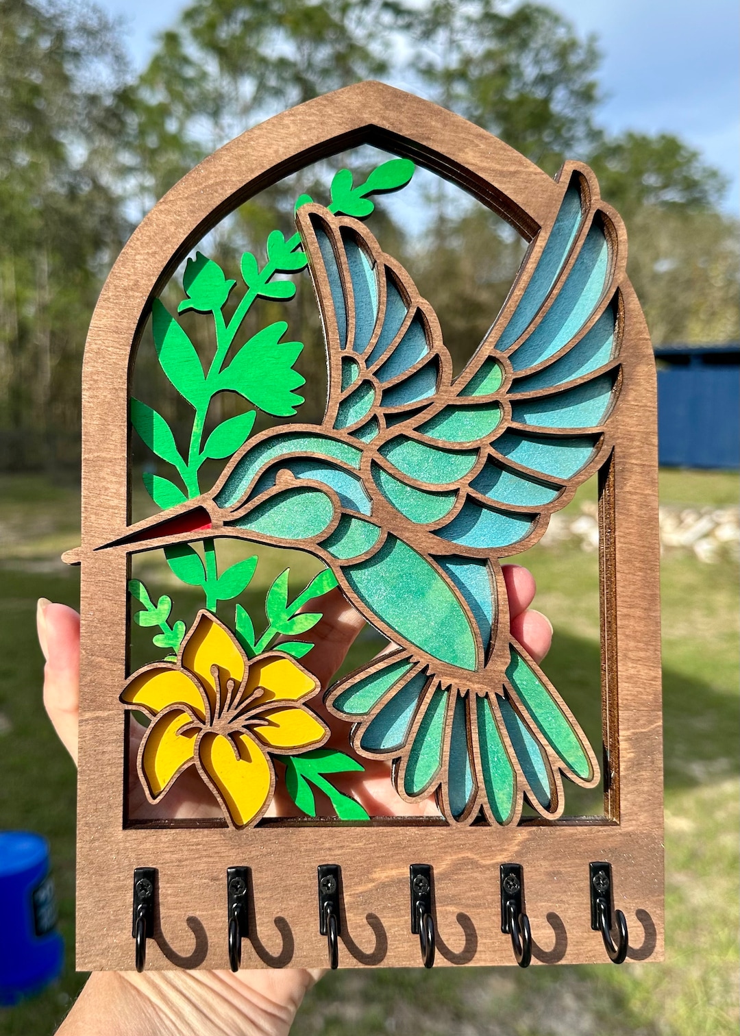 Hummingbird, Key Hanger, Key Holder, Leash Hanger, ID Badge Hanger - Etsy