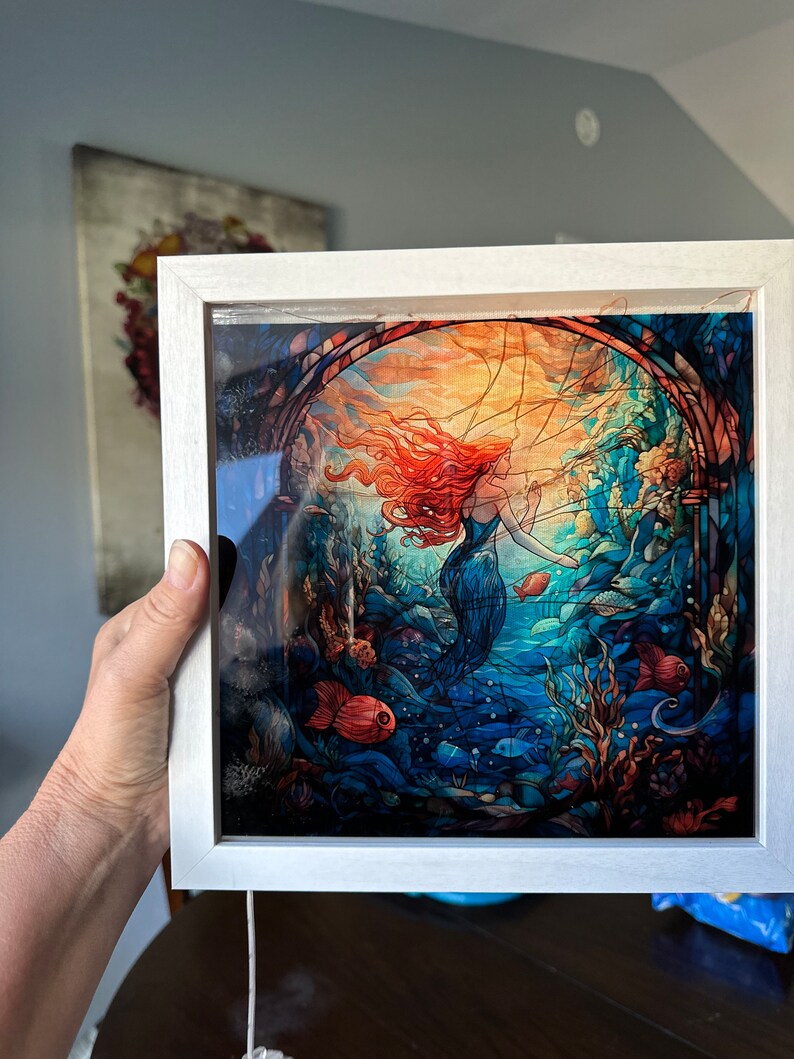 Mermaid Shadow Box, Lighted Shadow Box, Underwater Scene, Beach ...