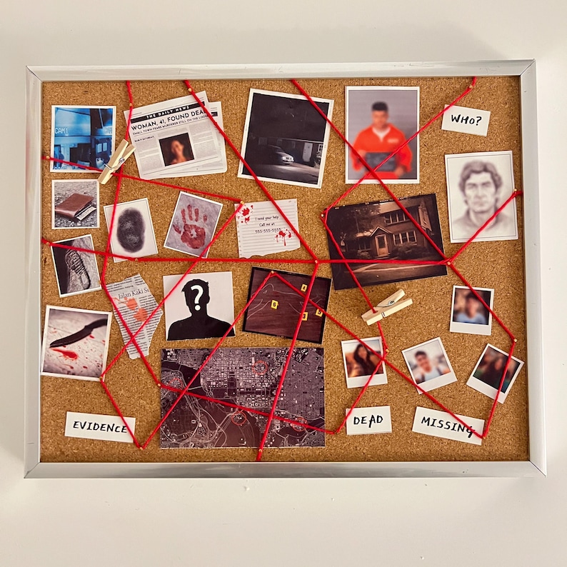 Murder Evidence Detective Board Wall Decor/ Unique Variants / 8" X 10 ...