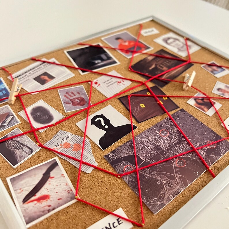 Murder Evidence Detective Board Wall Decor/ Unique Variants / 8" X 10 ...
