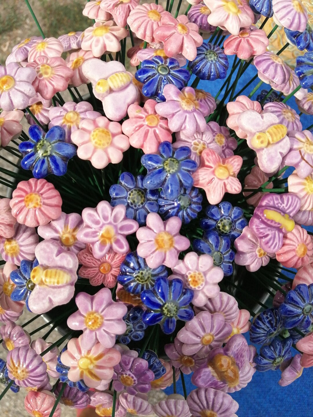 50 Small Ceramic Flowers - Etsy