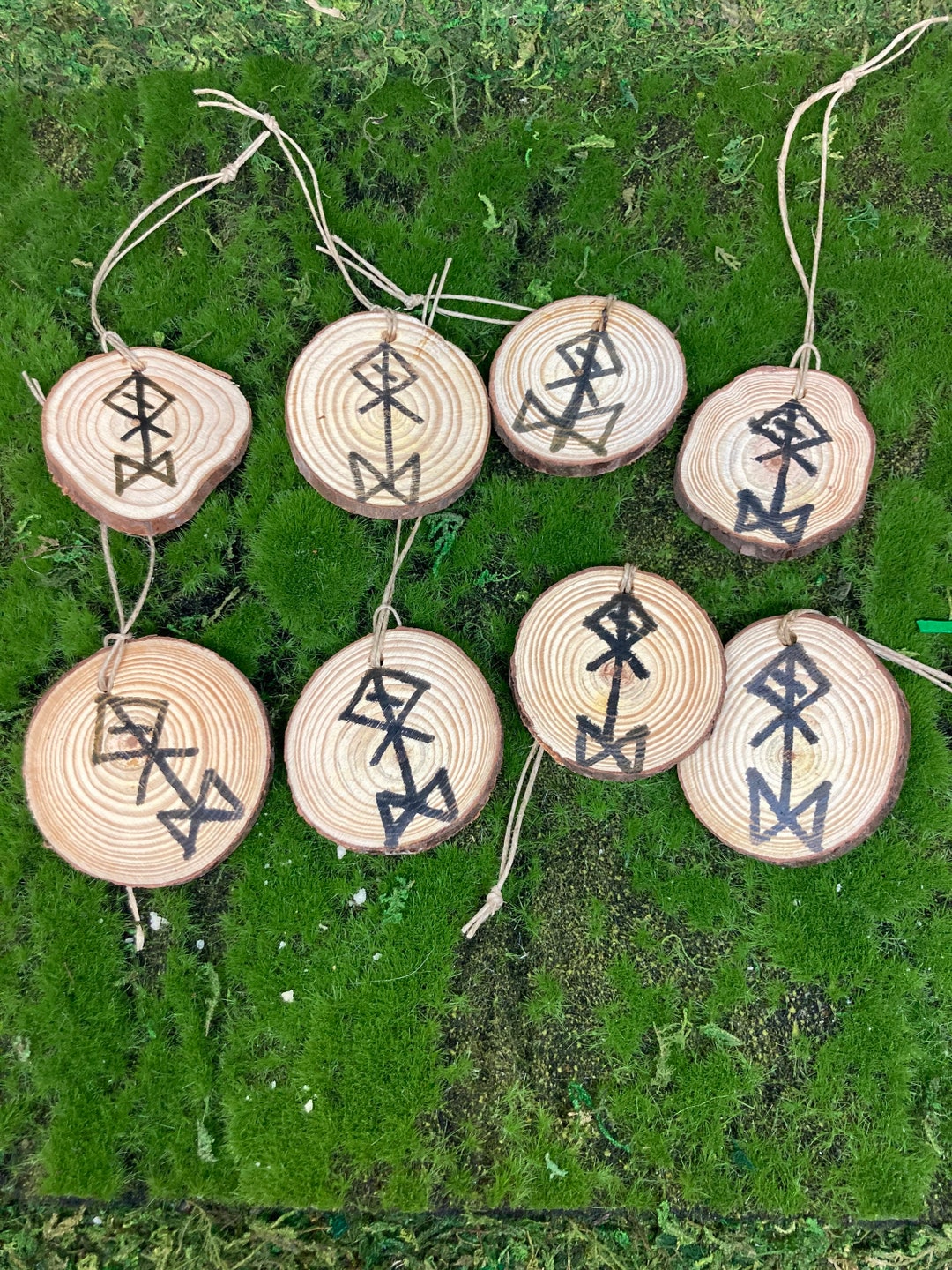 Odin Bindrune Ornament Wood Slice Altar Deity Work - Etsy