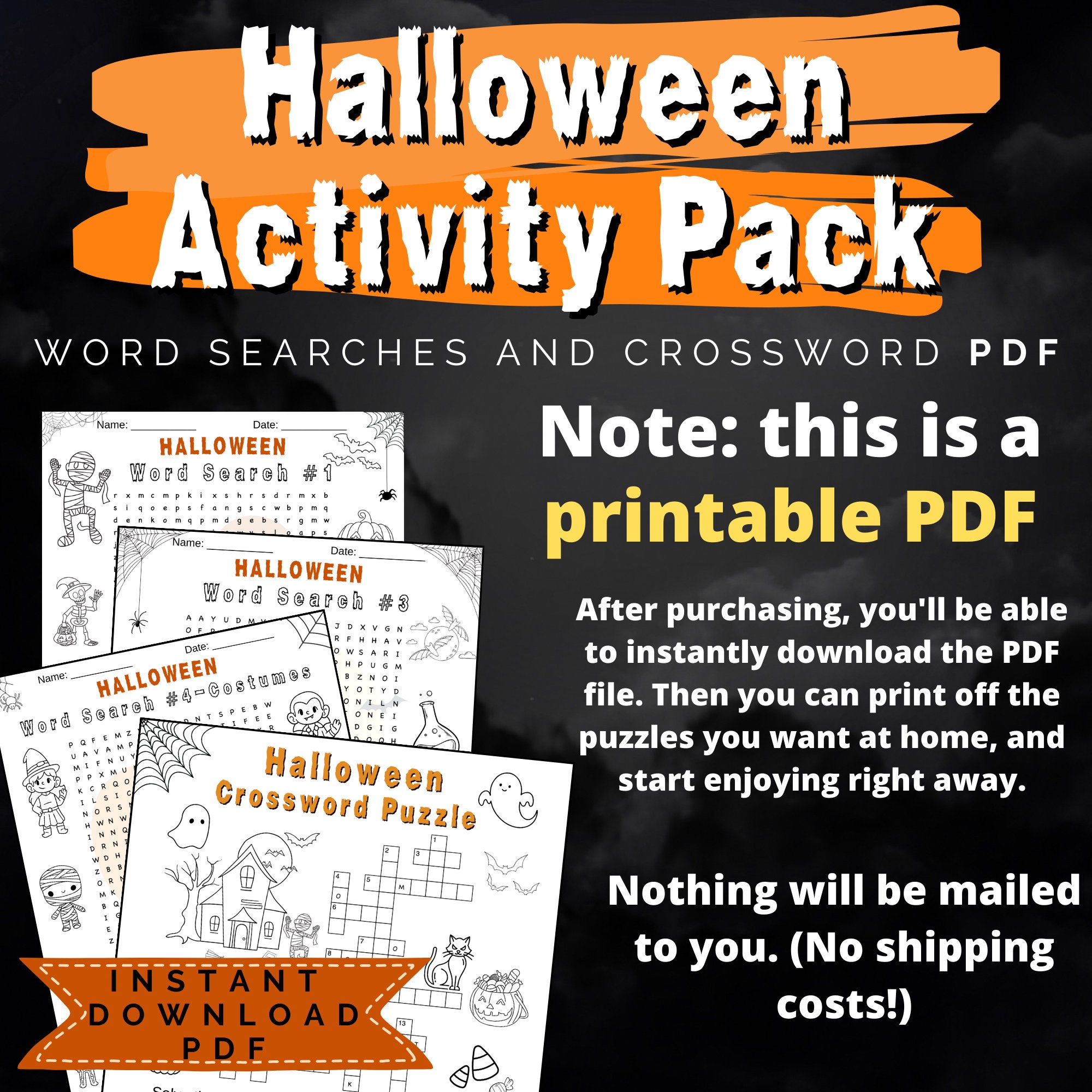 Super Fun Printable Halloween Activity for Kids (halloween Word Search ...
