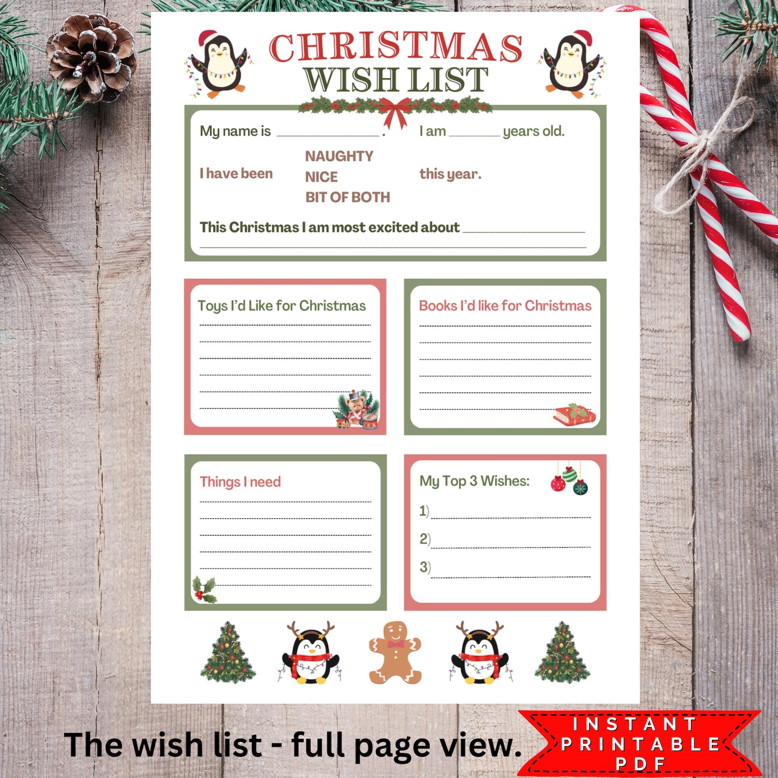 Christmas List for Kids, Christmas Wish List Christmas Gift List ...