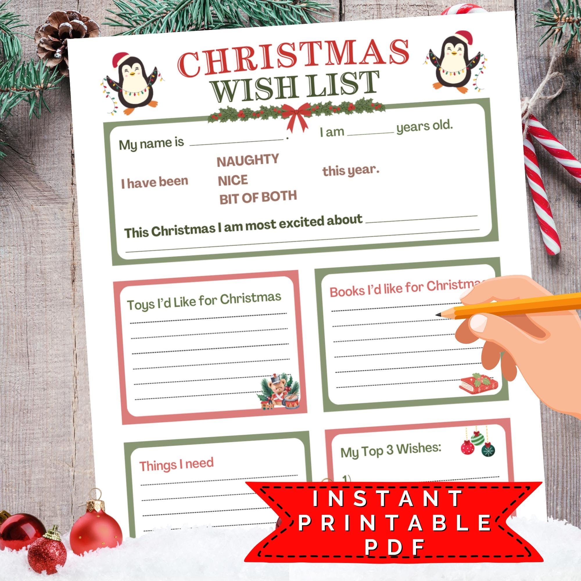 Christmas List for Kids, Christmas Wish List Christmas Gift List ...