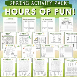 Fun Spring Activity Book for Kids Aged 7-11 Printable Spring Activities ...