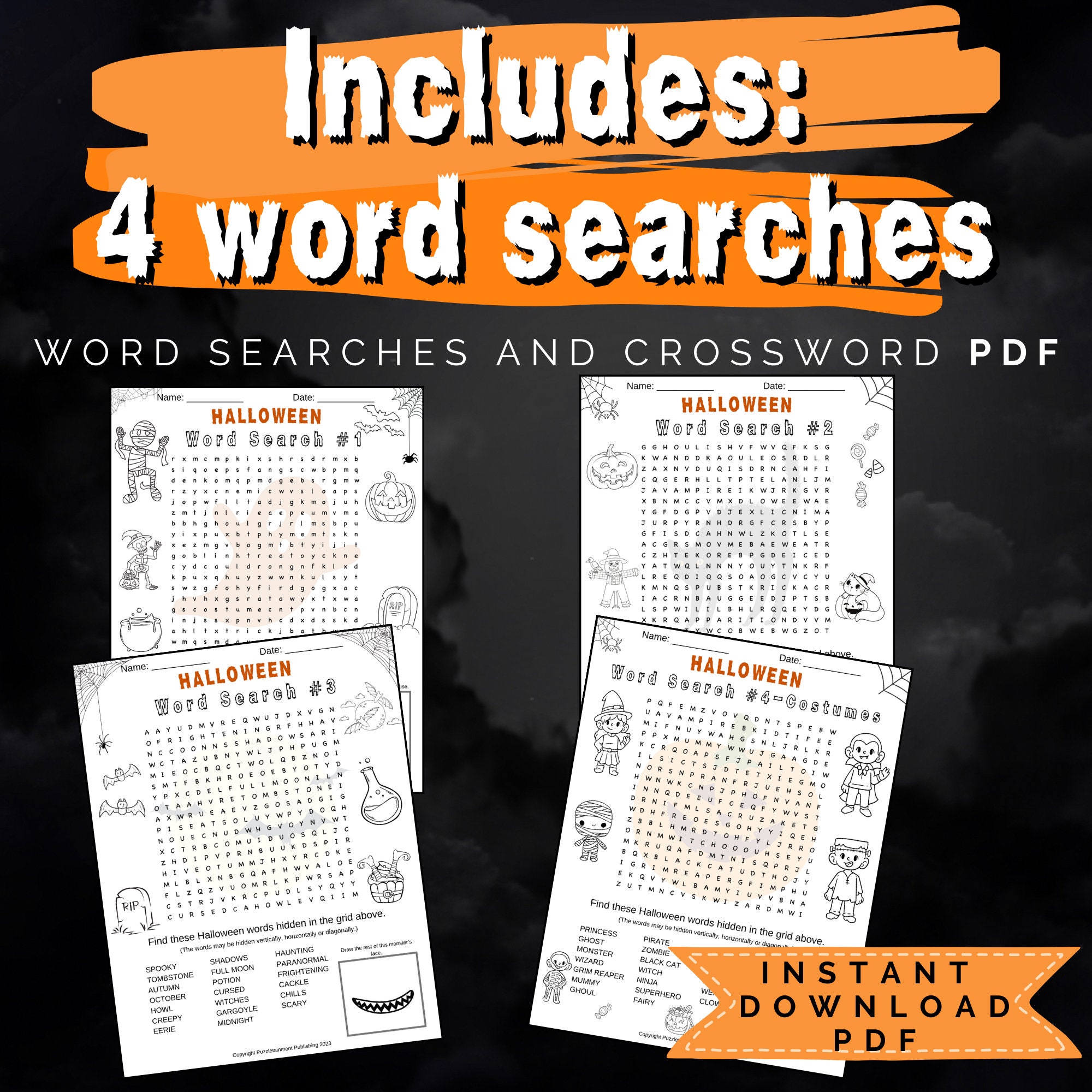 Super Fun Printable Halloween Activity for Kids (halloween Word Search ...