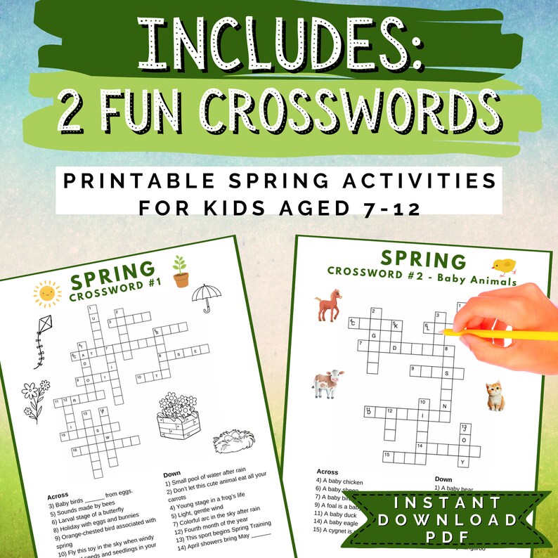 Fun Spring Activity Book for Kids Aged 7-11 Printable Spring Activities ...