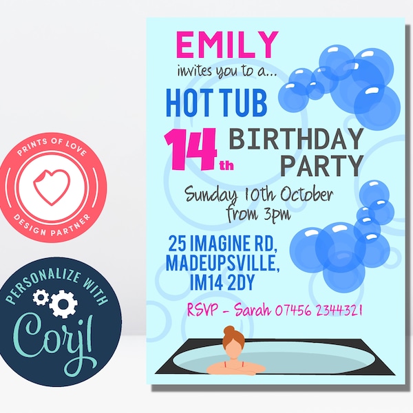 Hot Tub Invitation - Etsy New Zealand