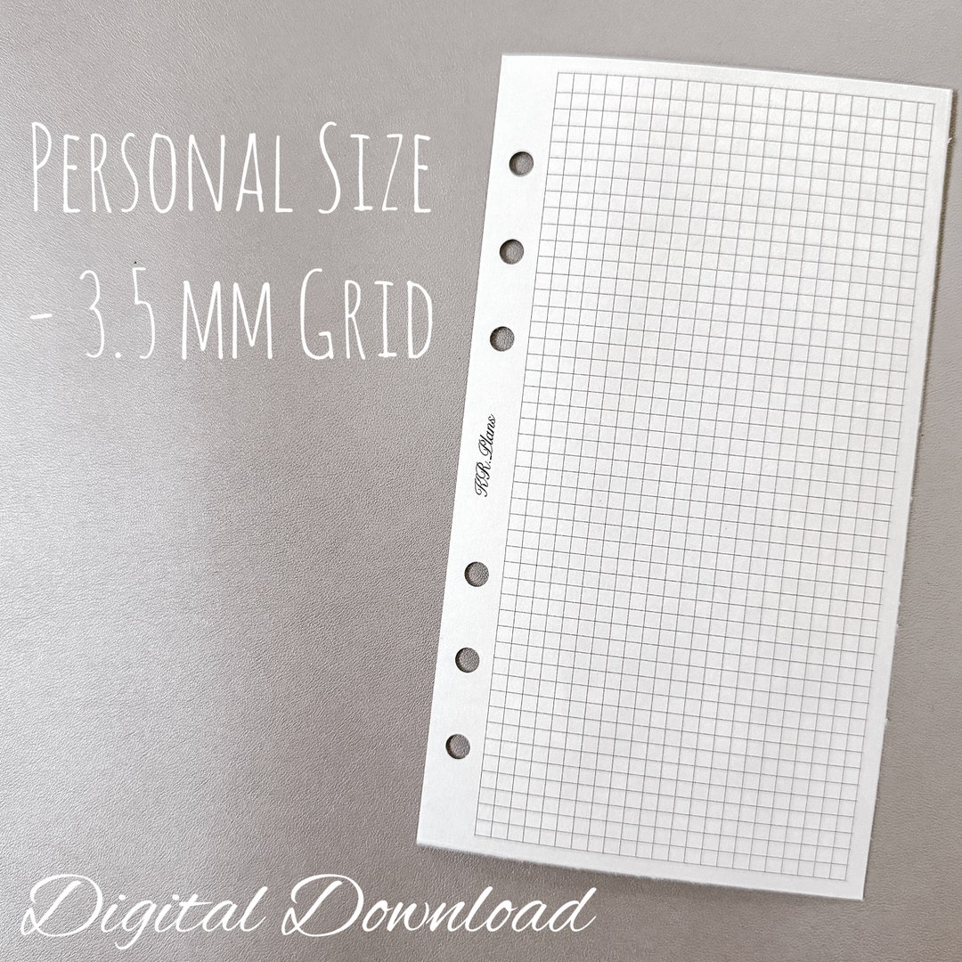 PERSONAL Size - 3.5mm Grid (DIGITAL DOWNLOAD) - Etsy