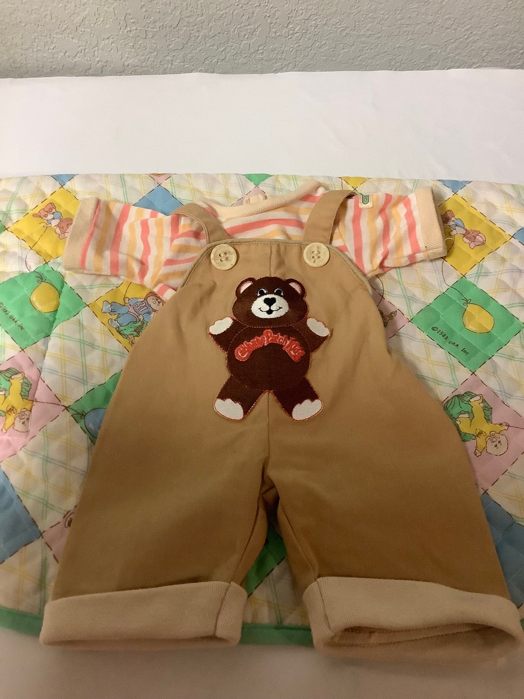 Vintage Cabbage Patch Kid Teddy Bear Overalls and Matching Shirt OK ...