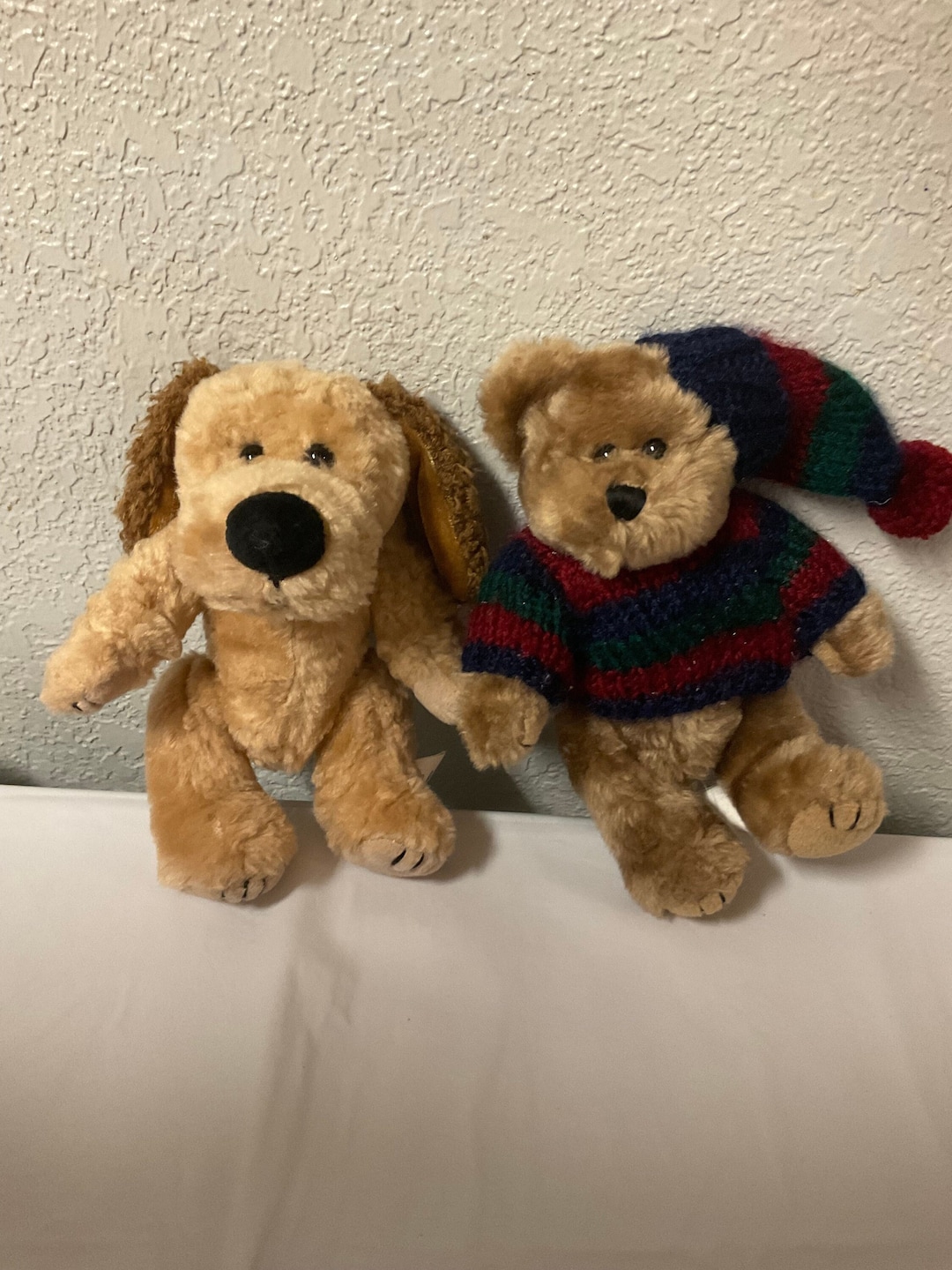 Vintage Chrisha Creations Bear With Sweater and Dog Without Sweater ...