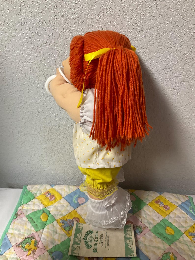 RARE Vintage Cabbage Patch Kid Girl With Pacifier HM#4 Red Hair Green ...