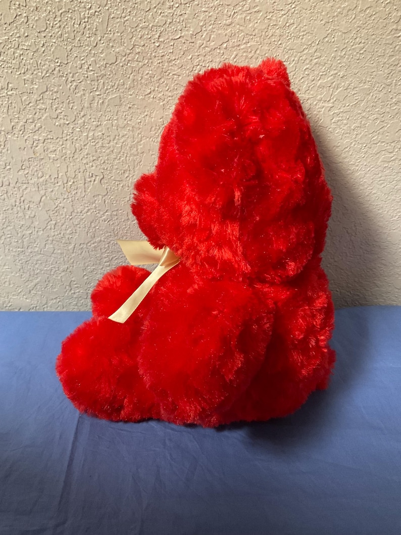 Kelly Toy Plush Red Teddy Bear With Beige Satin Bow Plush Toys Stuffed ...