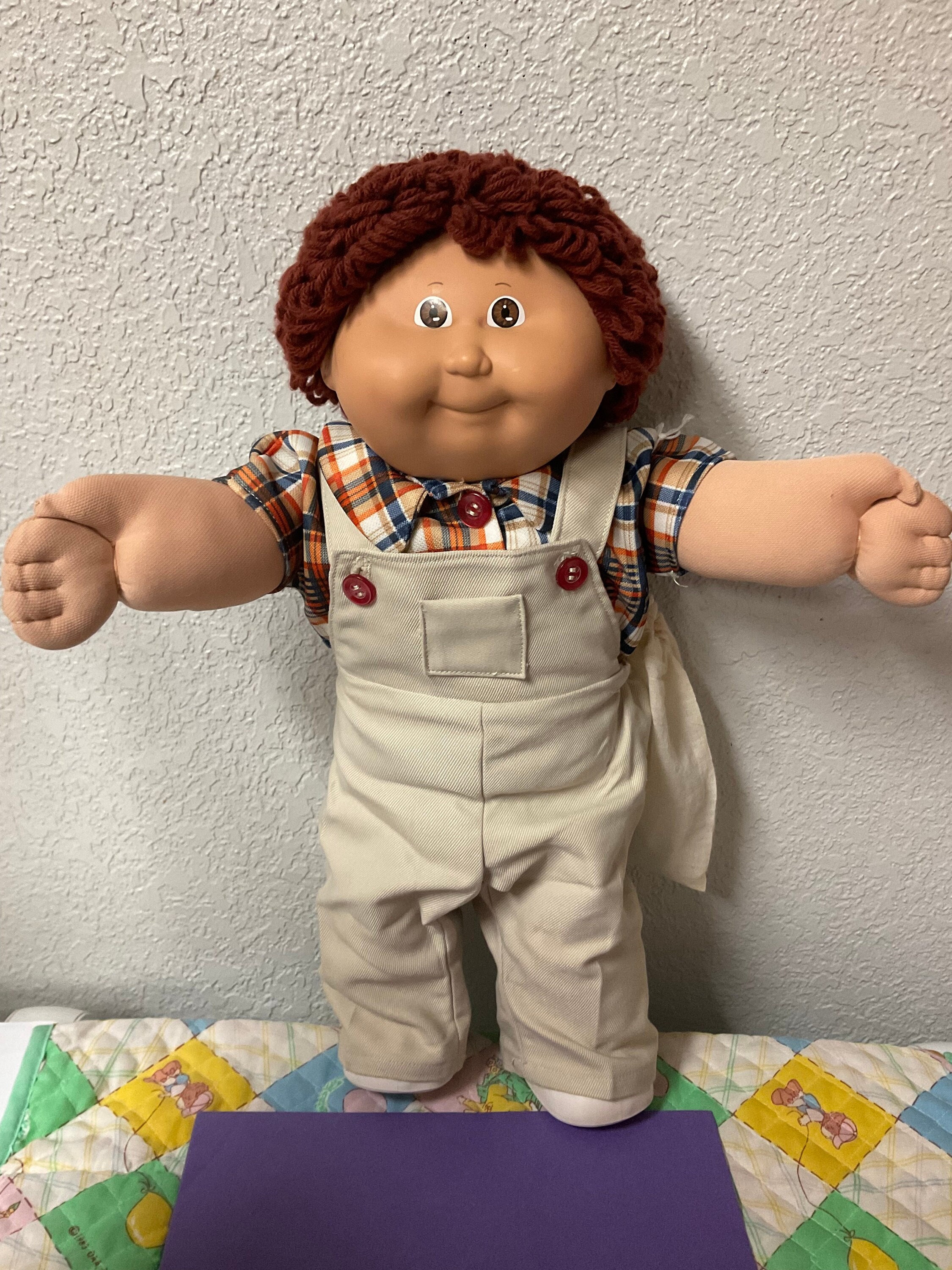 RARE Vintage Cabbage Patch Kid Boy Head Mold 15 Auburn Hair Brown Eyes ...
