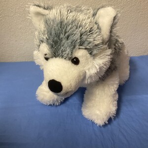 Grey & White Wolf Stuffed Animals Plush Animals Plush Toys Kids Toys ...