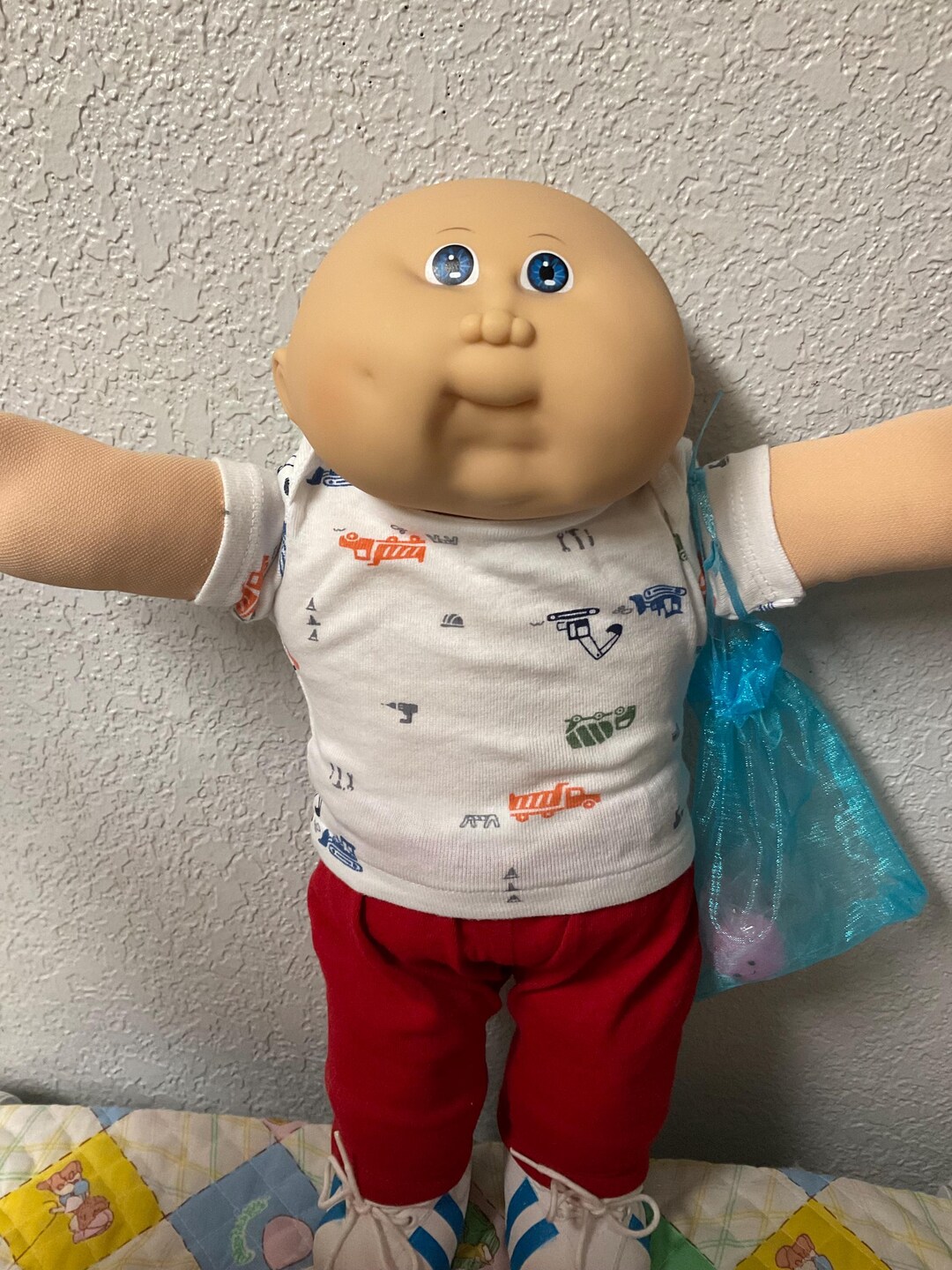 VERY RARE Vintage Cabbage Patch Kid Bald Boy Blue Eyes KT Factory Head ...