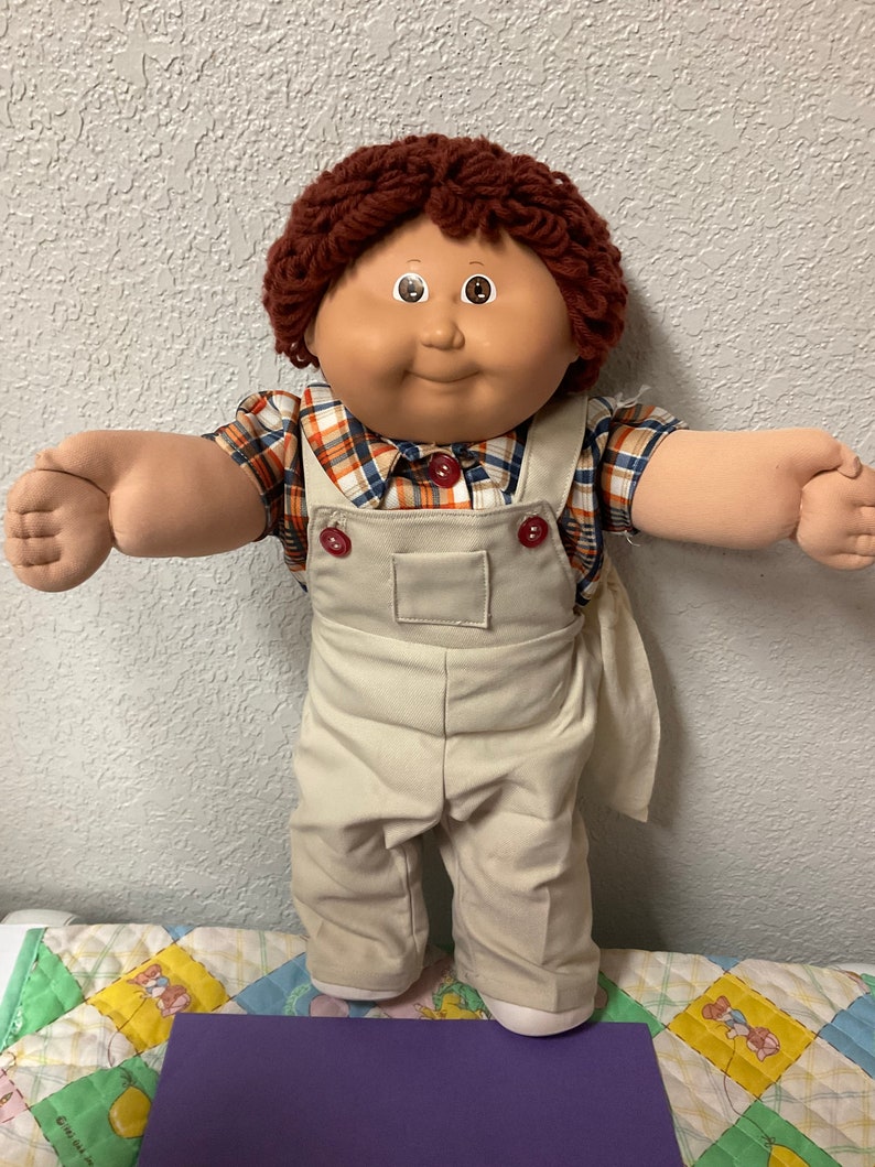 RARE Vintage Cabbage Patch Kid Boy Head Mold #15 Auburn Hair Brown Eyes ...