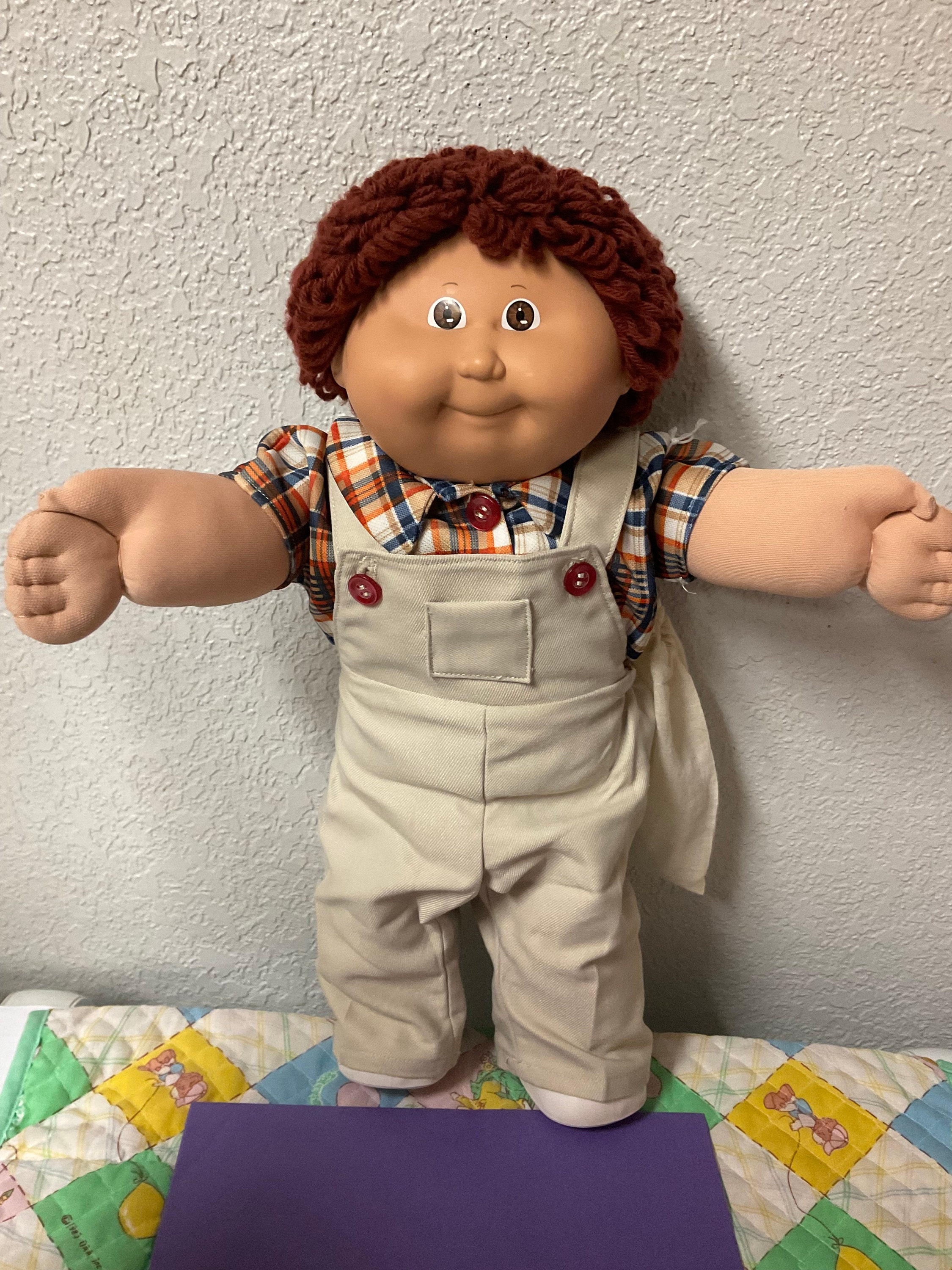 RARE Vintage Cabbage Patch Kid Boy Head Mold 15 Auburn Hair Brown Eyes ...