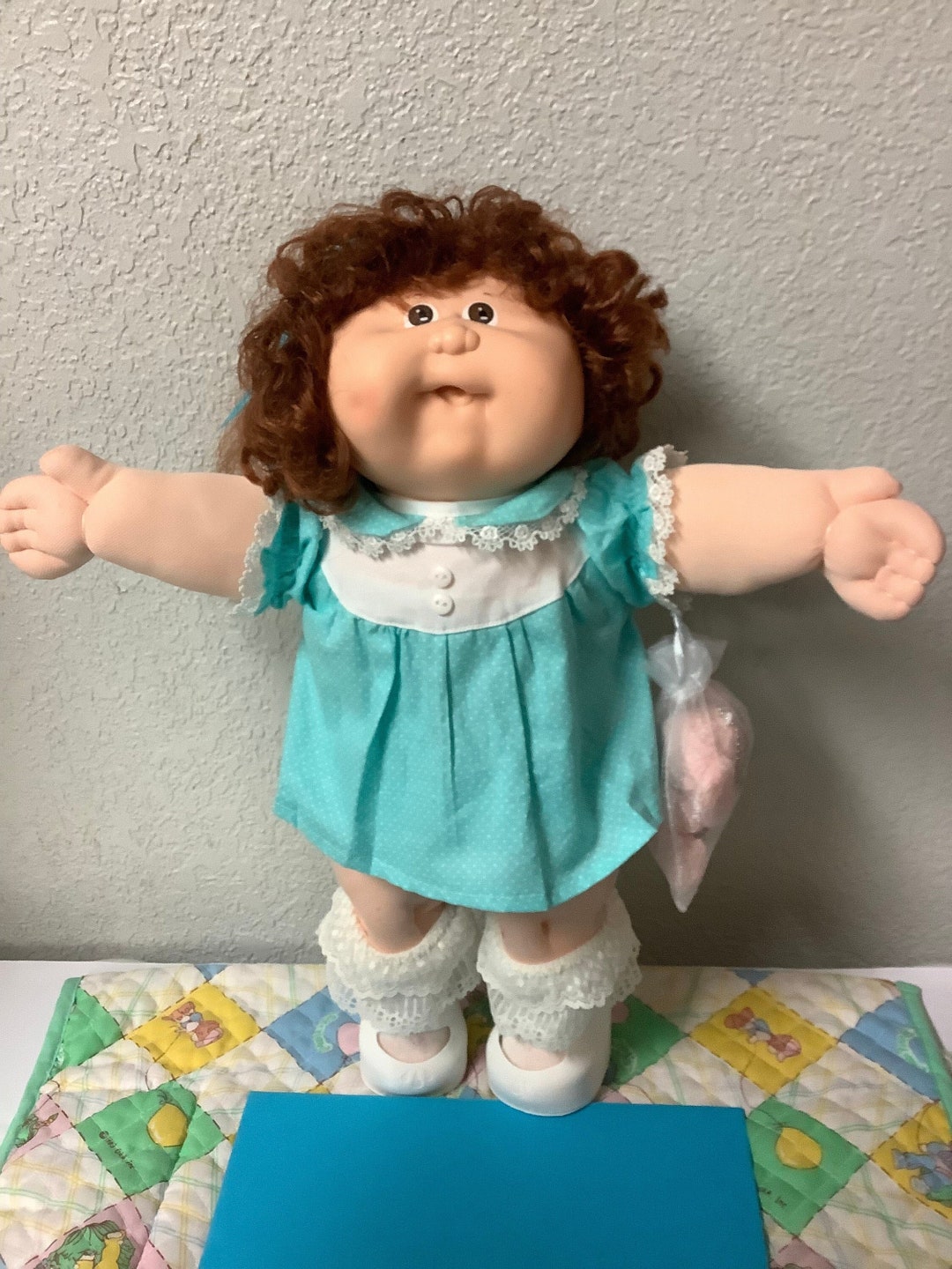 RARE Vintage Cabbage Patch Kid Girl Brown Cornsilk Hair Brown Eyes Head ...