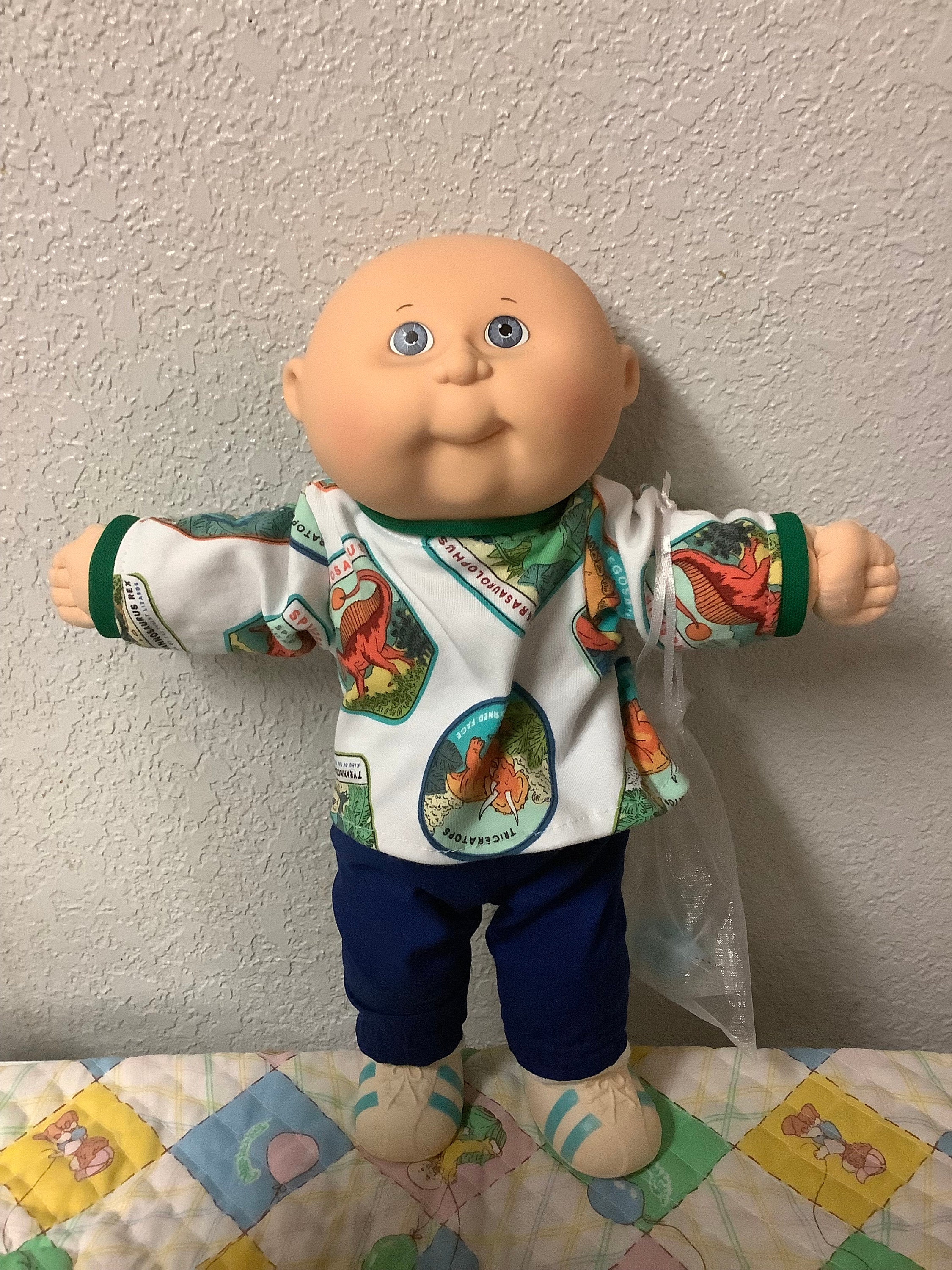 RARE Vintage Cabbage Patch Kid Bald Boy HASBRO transitional 1991 Teal ...