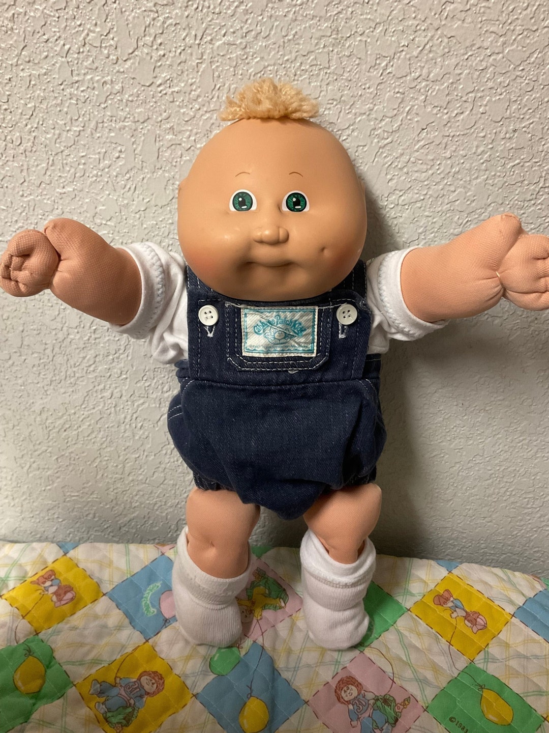 Vintage Cabbage Patch Kid Preemie Boy Wheat Tuft of Hair Green Eyes ...