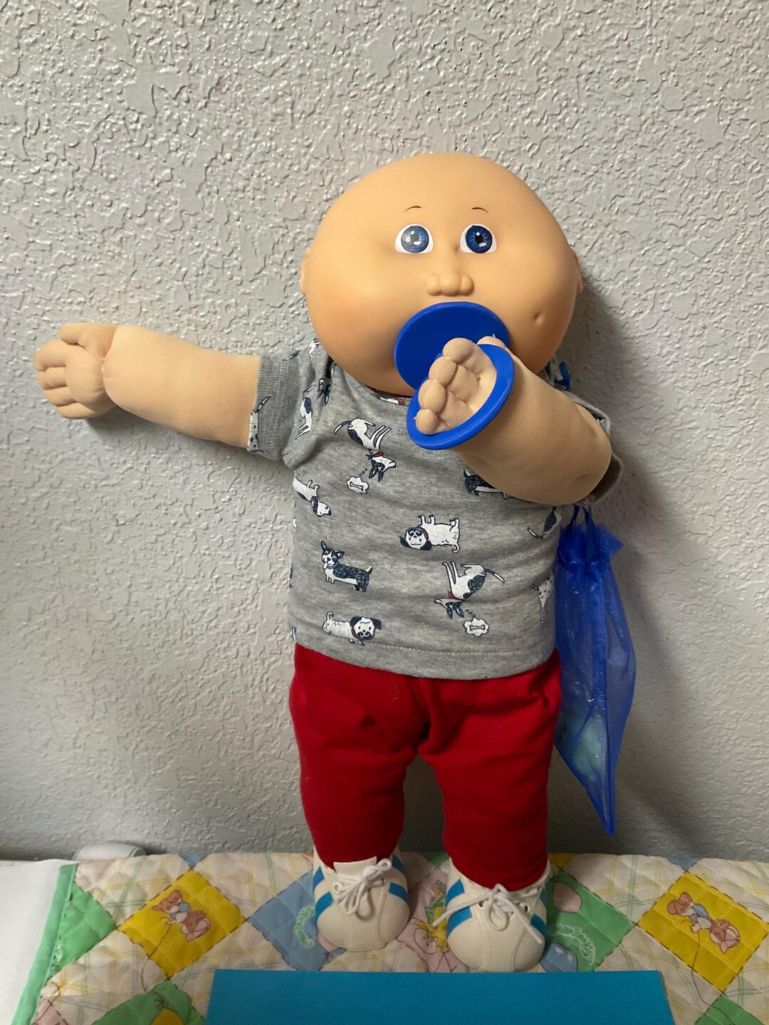 Vintage Cabbage Patch Kid Bald Boy With Pacifier Blue Eyes P Factory ...