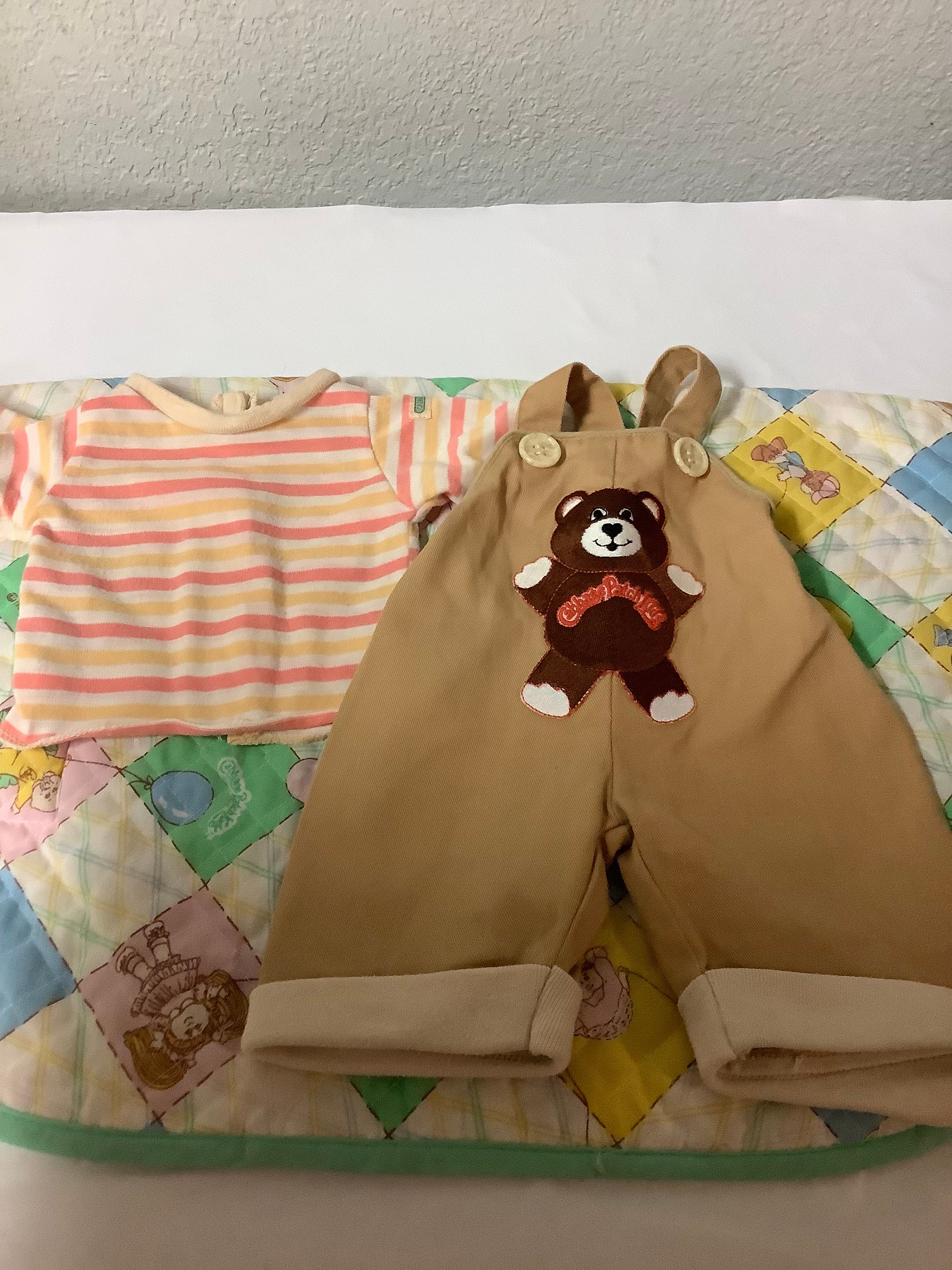 Vintage Cabbage Patch Kid Teddy Bear Overalls and Matching Shirt OK ...