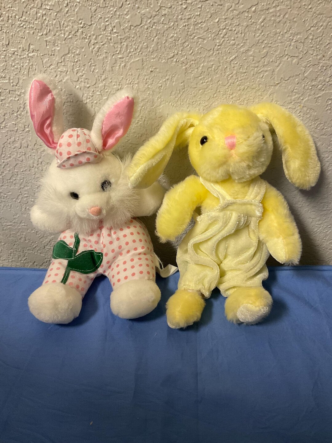 Two Vintage Plush Bunnies Stuffed Animals Plush Toys Kids Toys ...