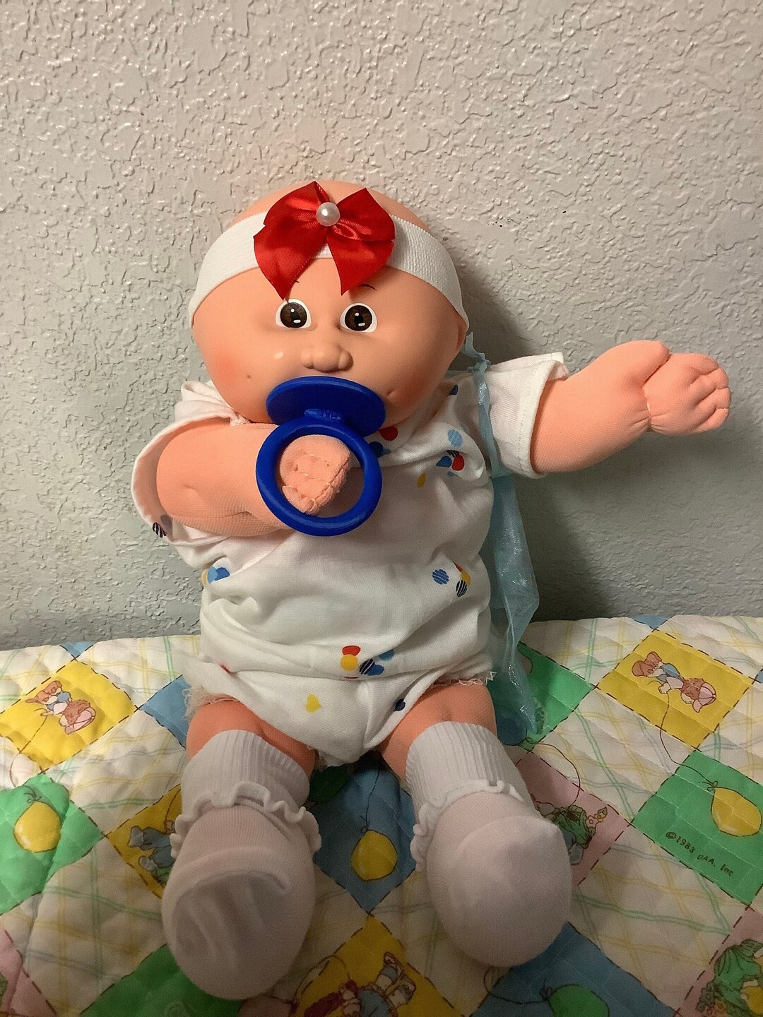 Vintage Cabbage Patch Kid Preemie Girl With Pacifier HM4 Bald Head ...