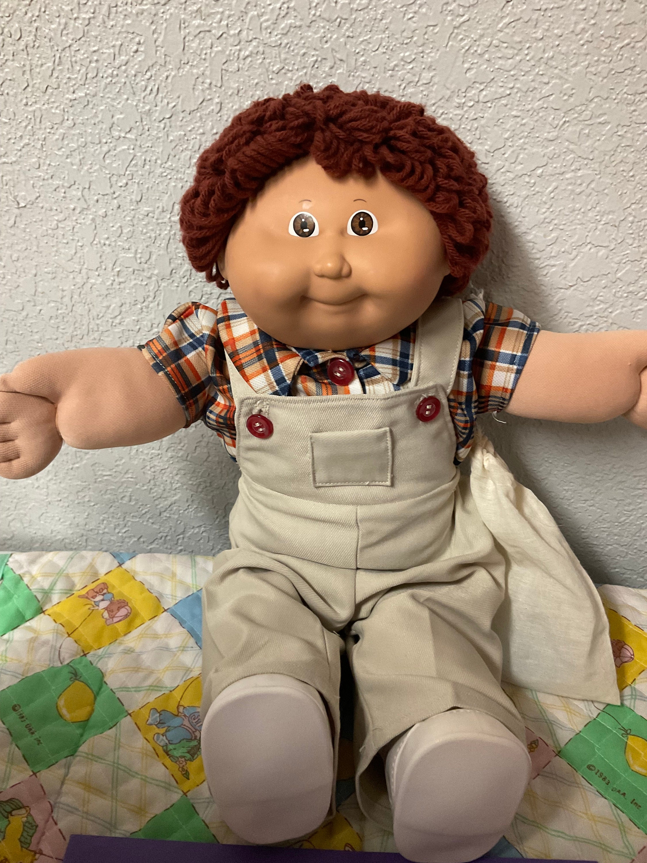 RARE Vintage Cabbage Patch Kid Boy Head Mold 15 Auburn Hair Brown Eyes ...