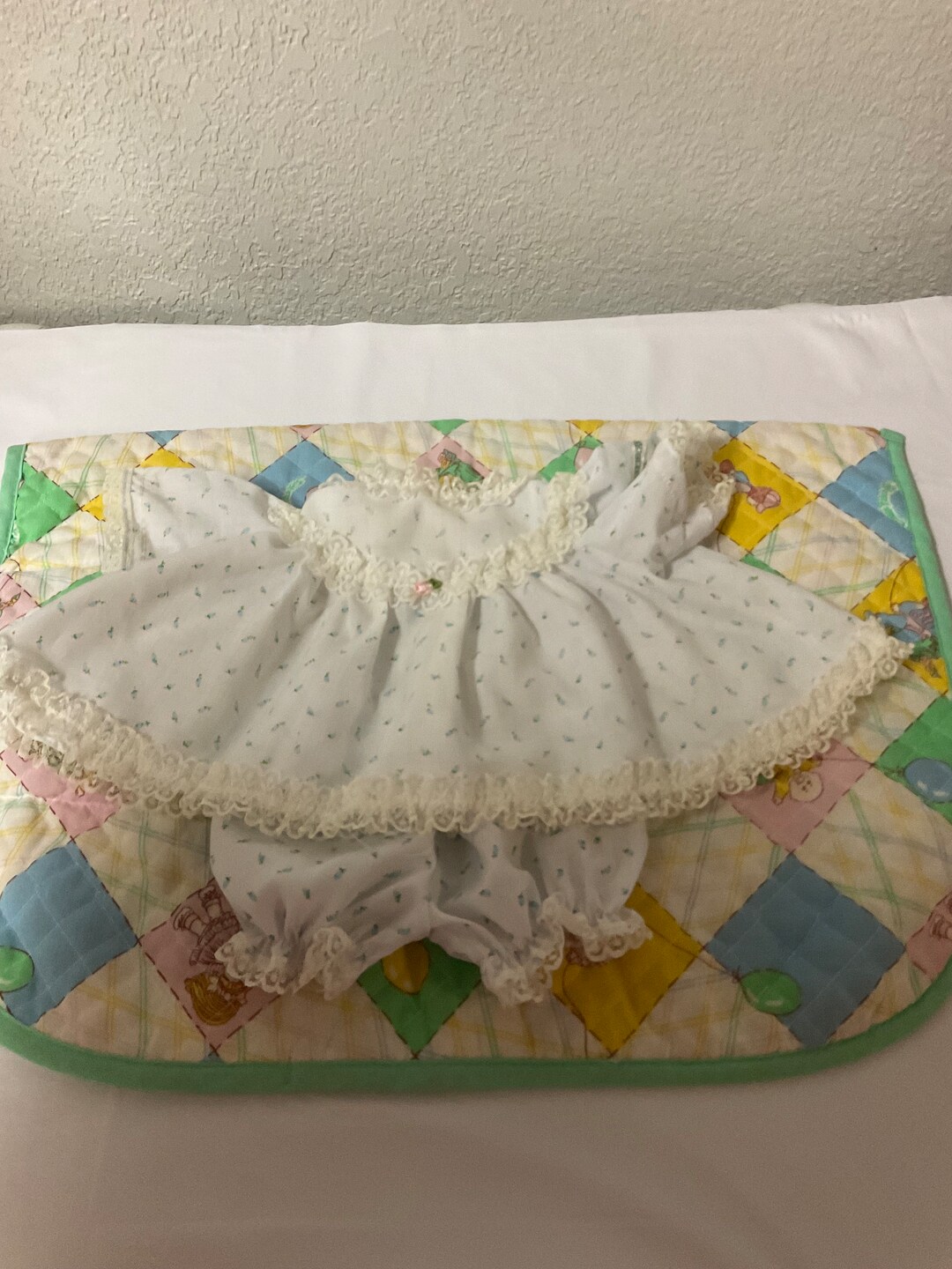 Vintage Cabbage Patch Kids Girl Blue and White Rosebud Dress and ...