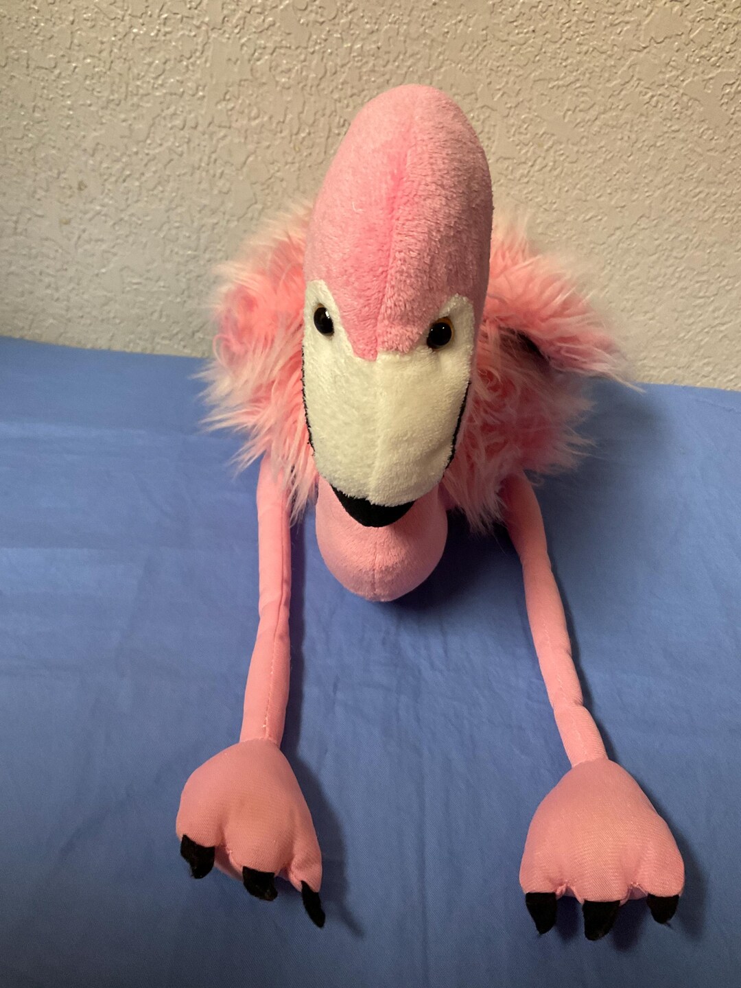 Wild Republic Pink White & Black Plush Fuzzy Flamingo Stuffed Animals ...