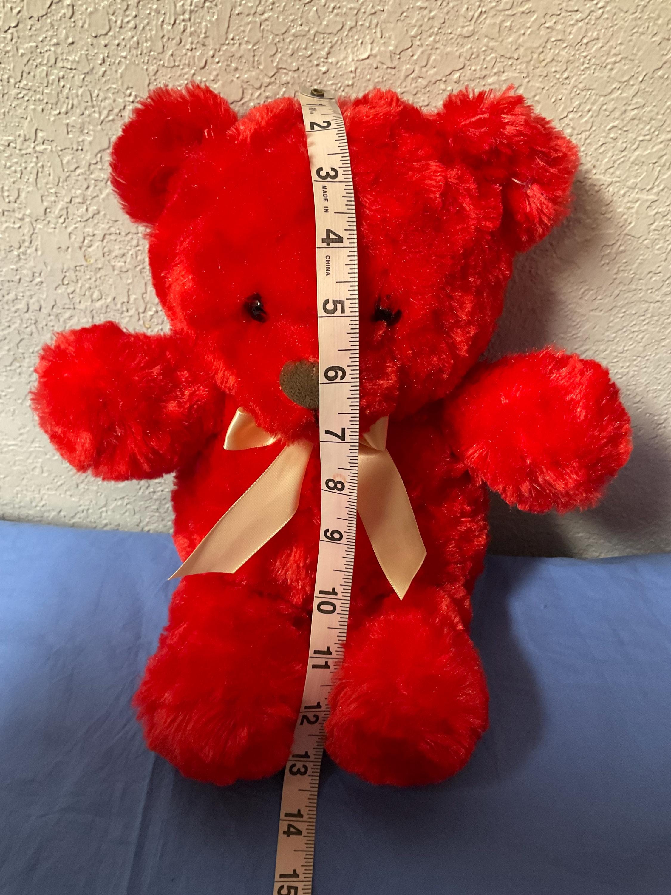 Kelly Toy Plush Red Teddy Bear With Beige Satin Bow Plush Toys Stuffed ...