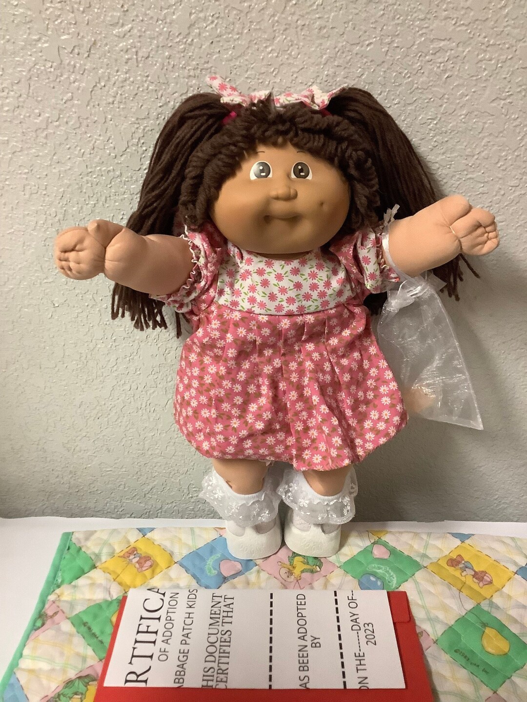 Vintage Cabbage Patch Kid Head Mold 3 Brown Ponies Brown Eyes OK ...
