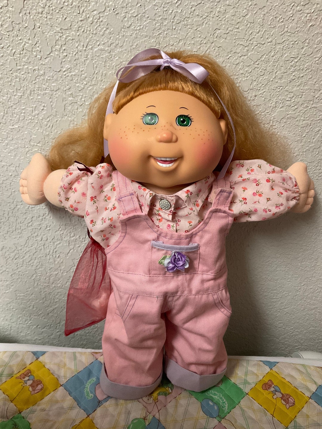 Cabbage Patch Kid Girl HTF Brown Cornsilk Single Pony Green Eyes ...