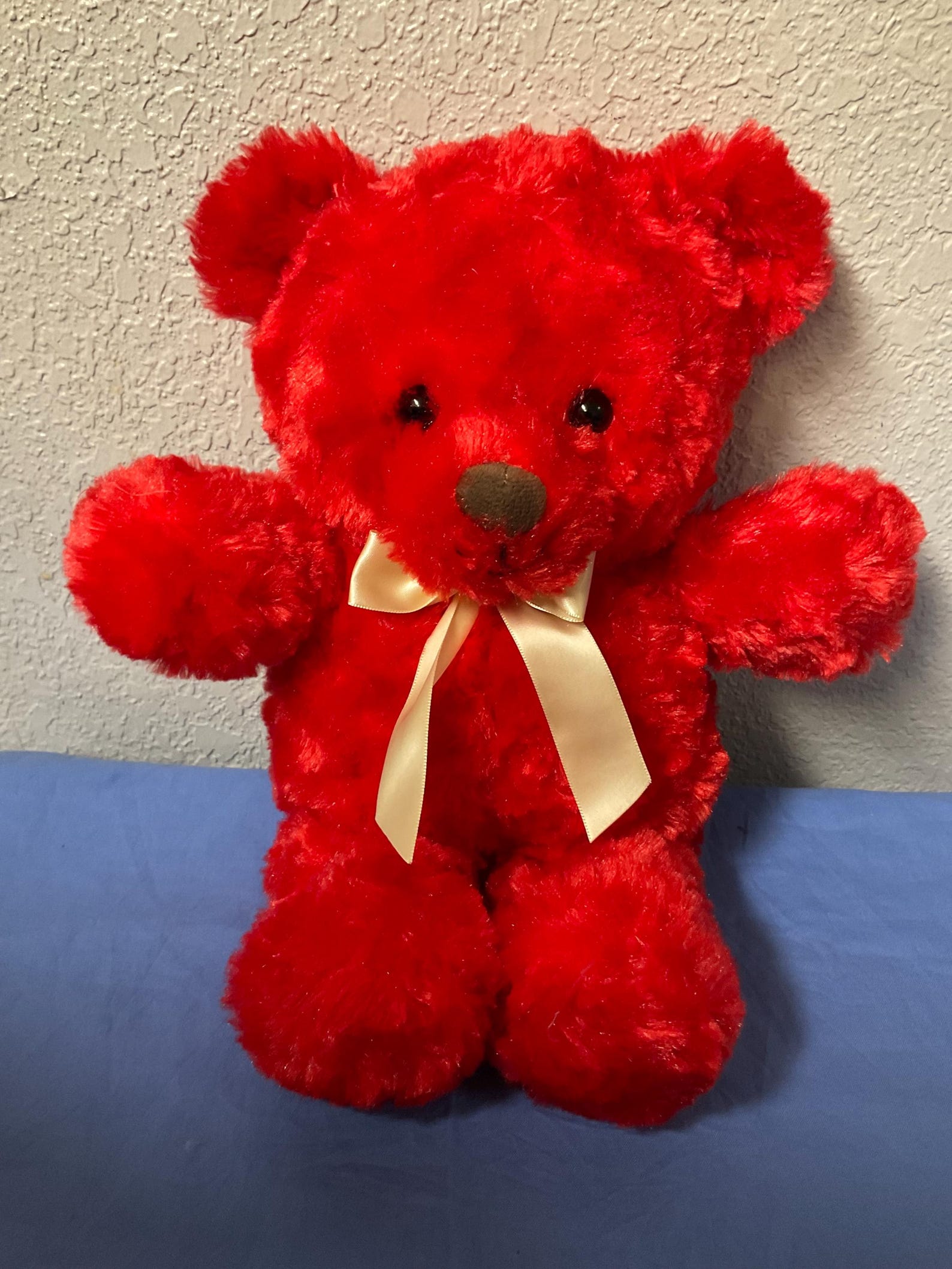 Kelly Toy Plush Red Teddy Bear With Beige Satin Bow Plush Toys Stuffed ...