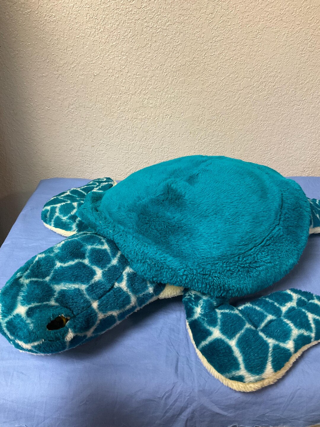 Turquoise Blue & Ivory Plush Turtle With Zipper Pouch Stuffed Animals ...