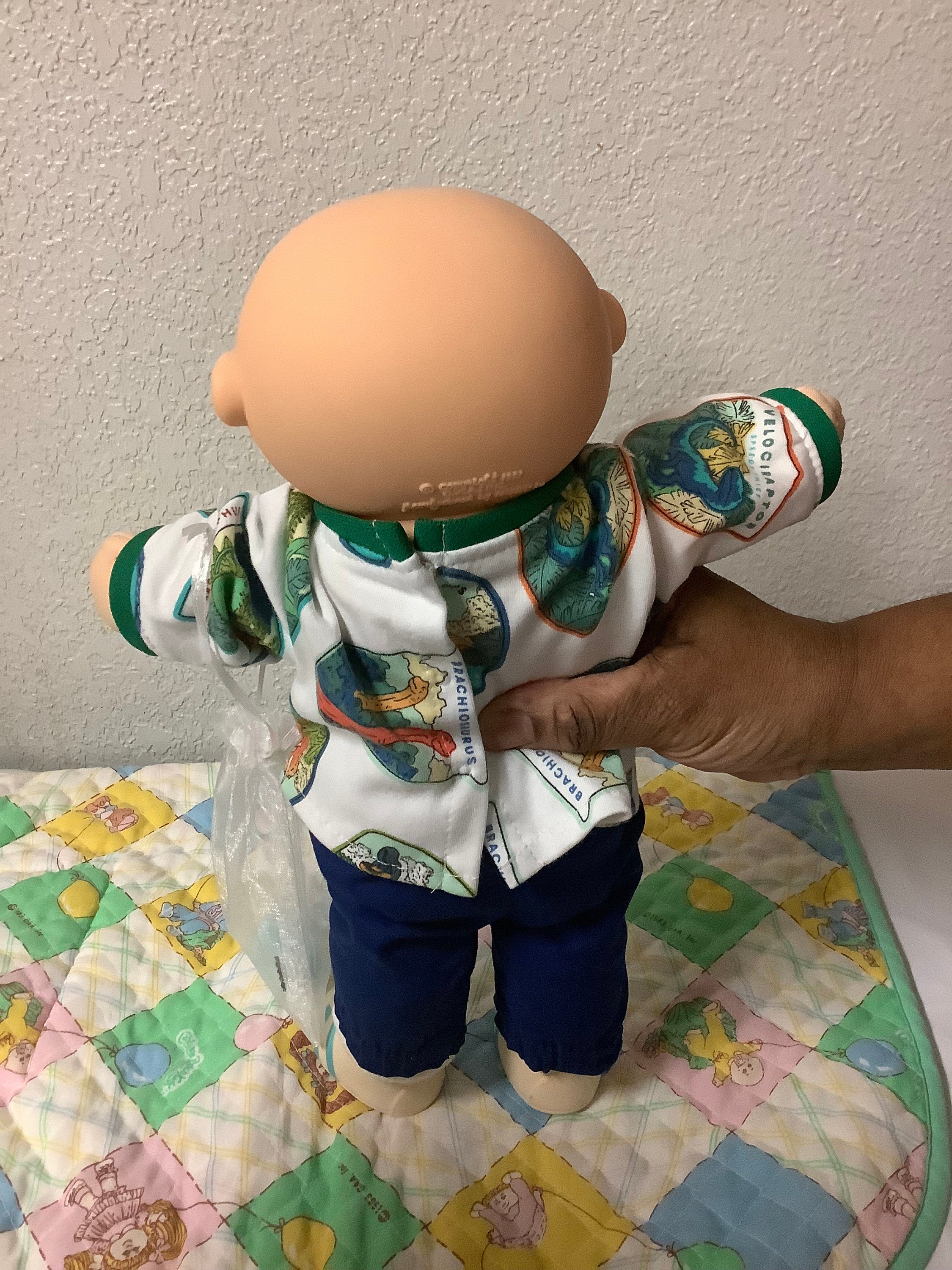 RARE Vintage Cabbage Patch Kid Bald Boy HASBRO transitional 1991 Teal ...