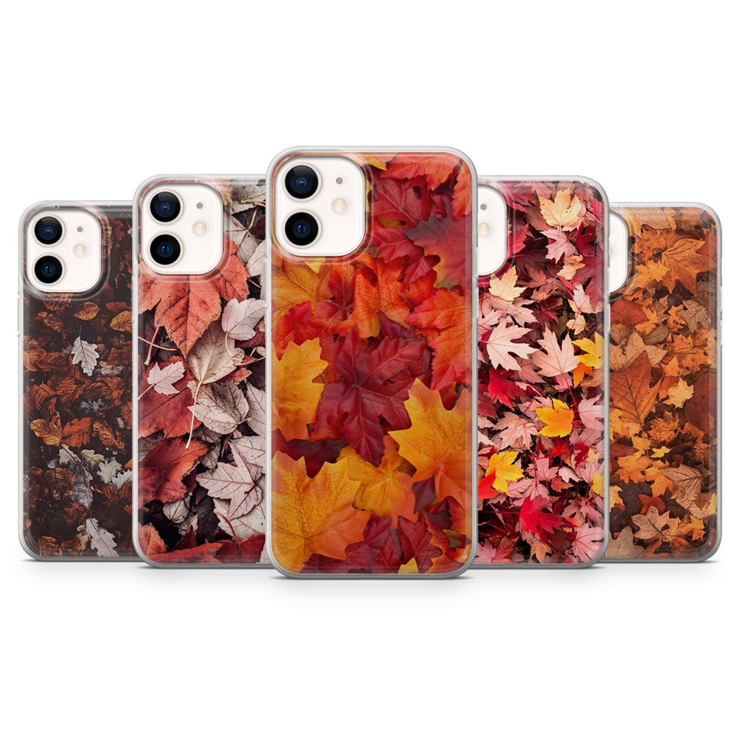 Fall Leaves Phone Cover, Autumn Phone Case for iPhone 16, 15, 14, 13 ...