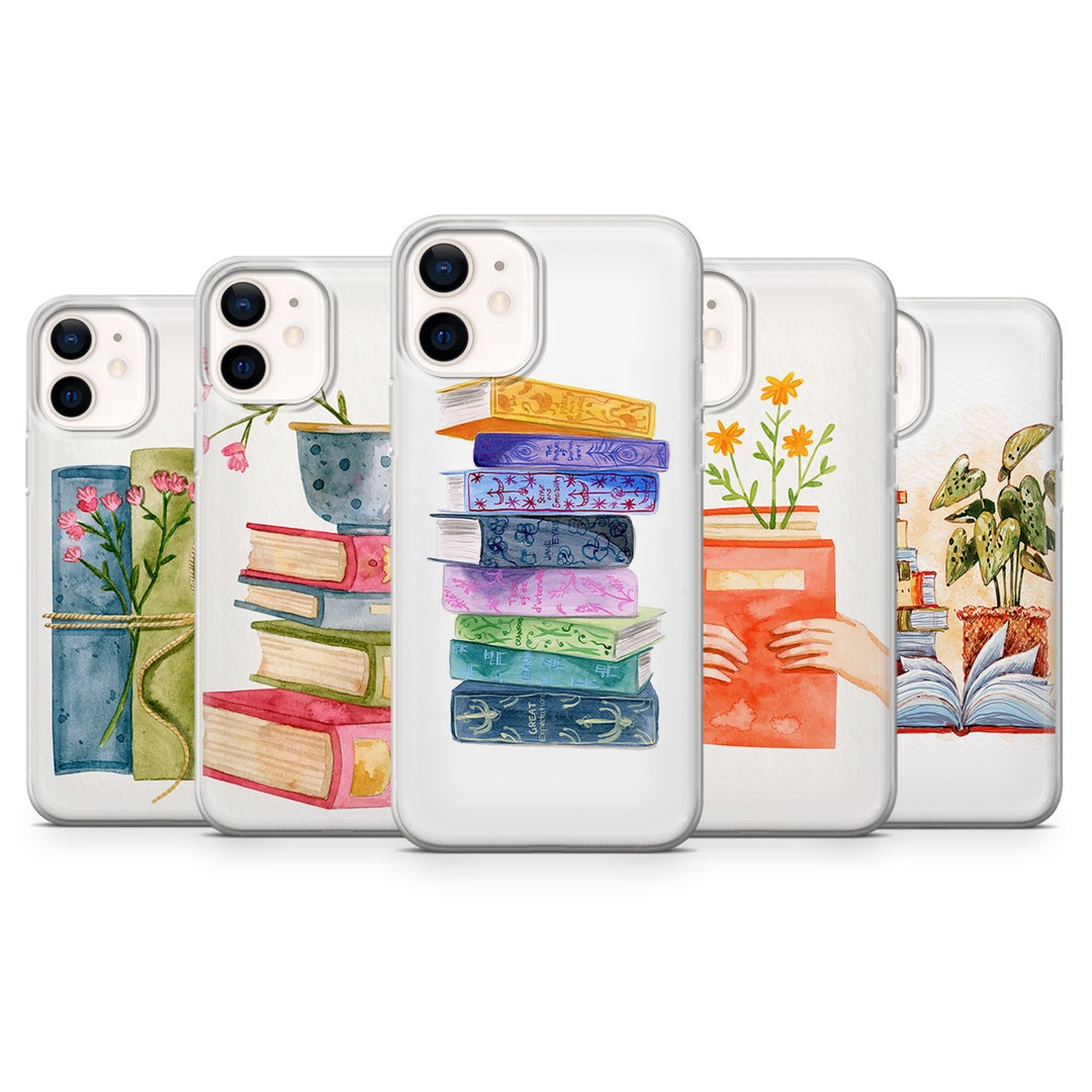 Book Worm Phone Case, Book Themed Phone Cover for iPhone 17, 16, 15, 14 ...