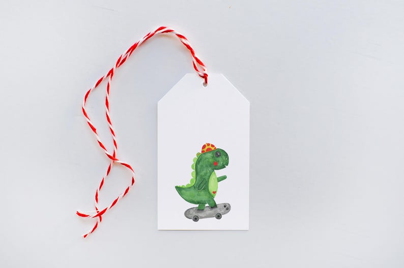 Gift Tag for Children Motif Dinosaur Digital Download - Etsy