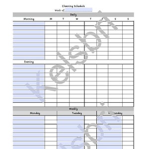 Fillable Weekly Cleaning Checklist Printable PDF - Etsy