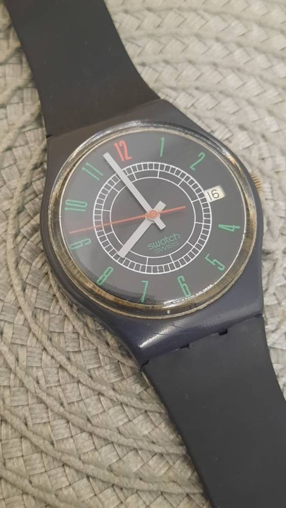 Vintage SWATCH Watch "RITZ" 1986 GA400 Gent Black - Gem