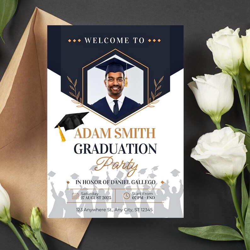Editable Graduation Party Invitation: Class of 2025 Canva Template - Etsy