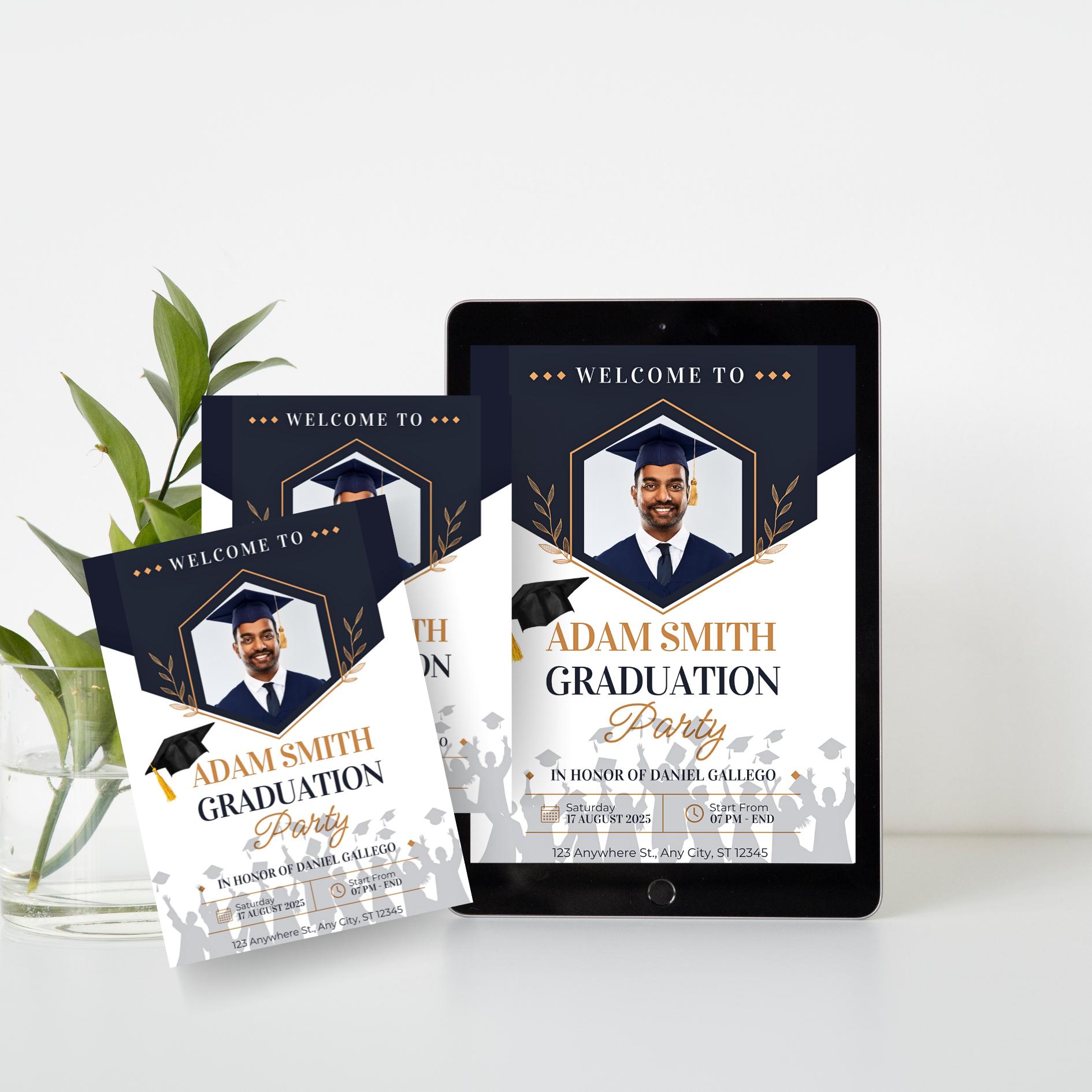 Editable Graduation Party Invitation: Class of 2025 Canva Template - Etsy