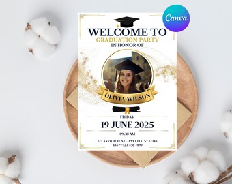 Editable Graduation Party Invitation: Class of 2025 Canva Template - Etsy