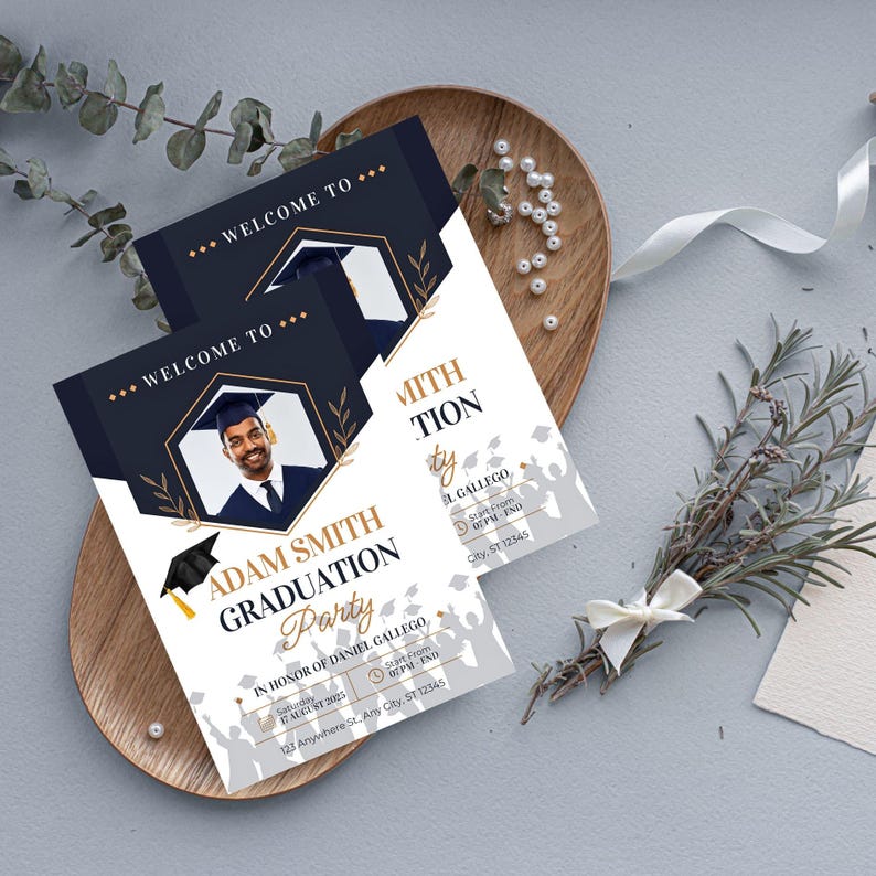Editable Graduation Party Invitation: Class of 2025 Canva Template - Etsy