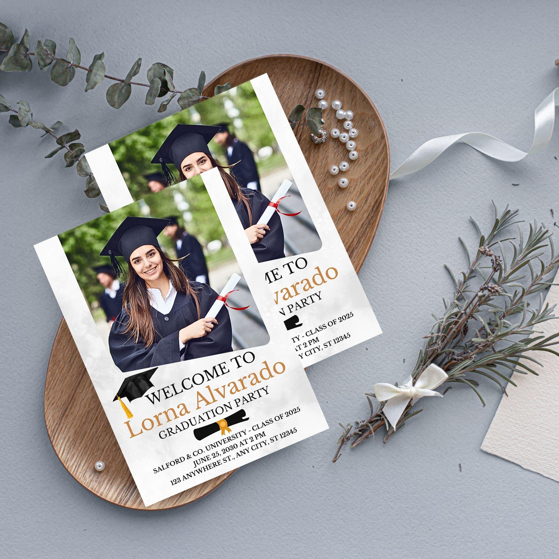 Editable Graduation Invitation Template: Class of 2025 (canva Template ...
